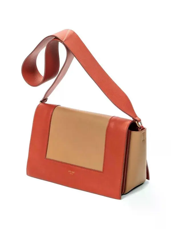 Celine Colour-block Shoulder Bag - Orange