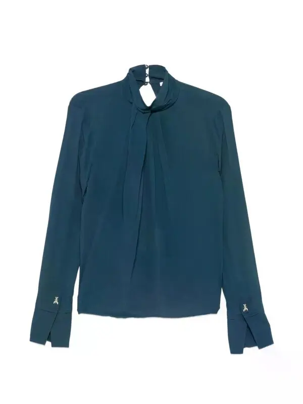 Patrizia Pepe Tie-neck Long-sleeve Blouse - Blue