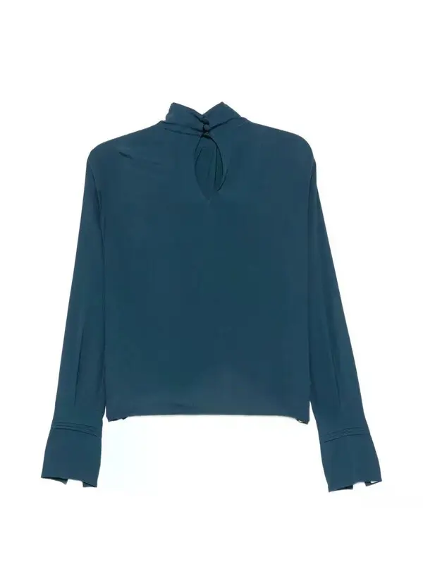 Patrizia Pepe Tie-neck Long-sleeve Blouse - Blue