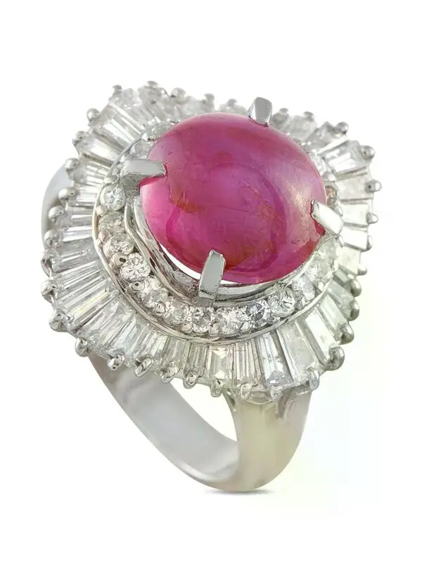 LB EXCLUSIVE Platinum Ruby And Diamond Ring - Silver