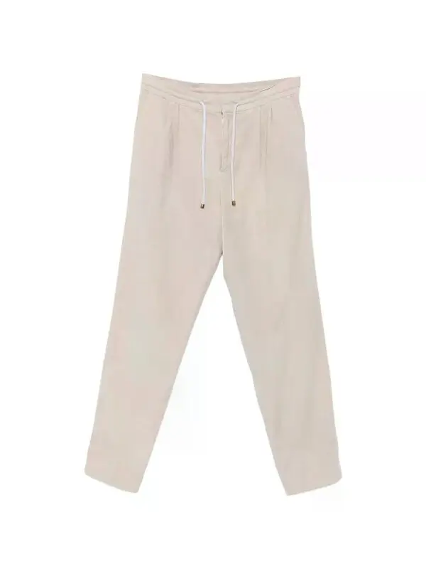 Brunello Cucinelli Pleated Corduroy Drawstring Trousers - Neutrals