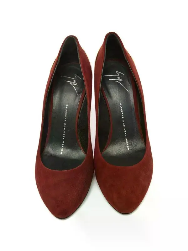 GIUSEPPE ZANOTTI Burgundy Suede Platform Pumps
