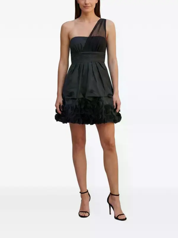 Bcbgmaxazria One-shoulder Floral Appliqué Mini Dress