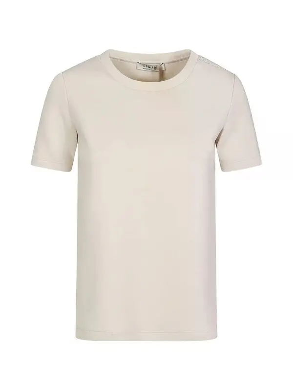 Max Mara Logo Embroidered T-shirt - Neutrals