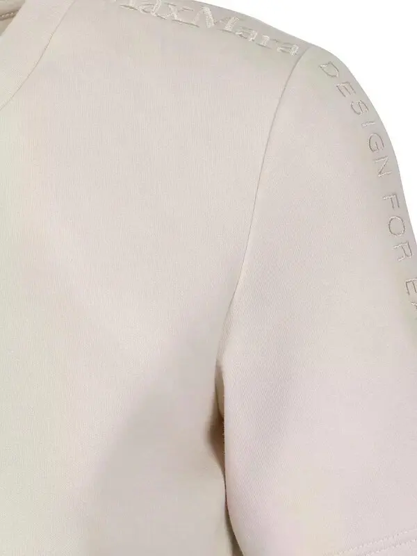 Max Mara Logo Embroidered T-shirt - Neutrals