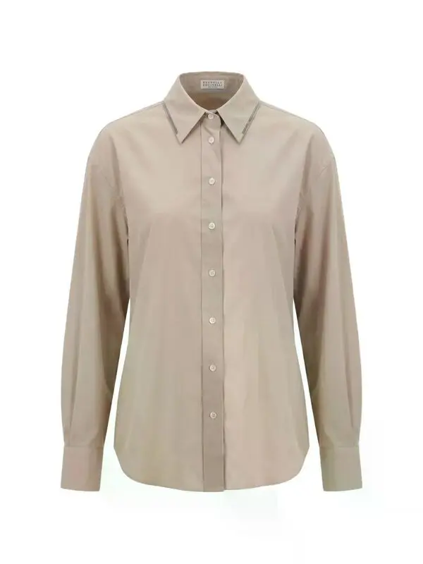 Brunello Cucinelli Monili-trim Long-sleeve Shirt