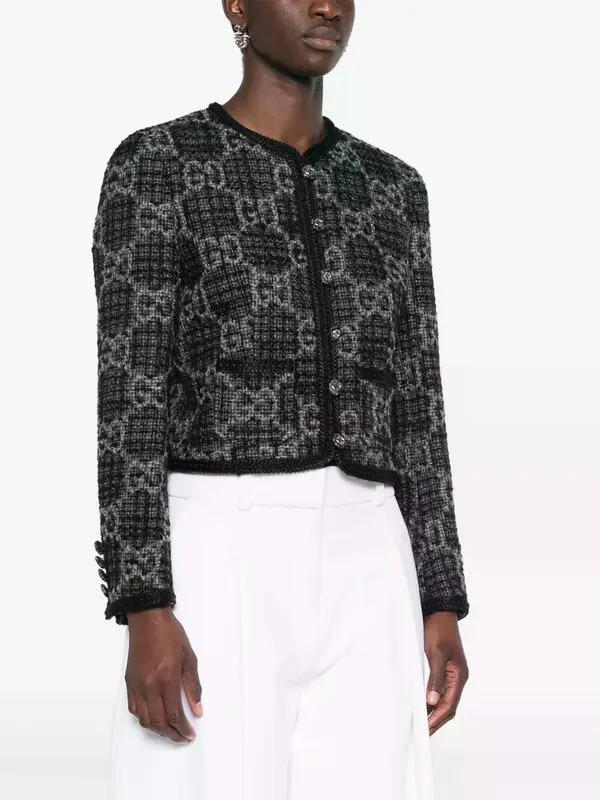 Gucci Maxi Gg Tweed Cropped Jacket