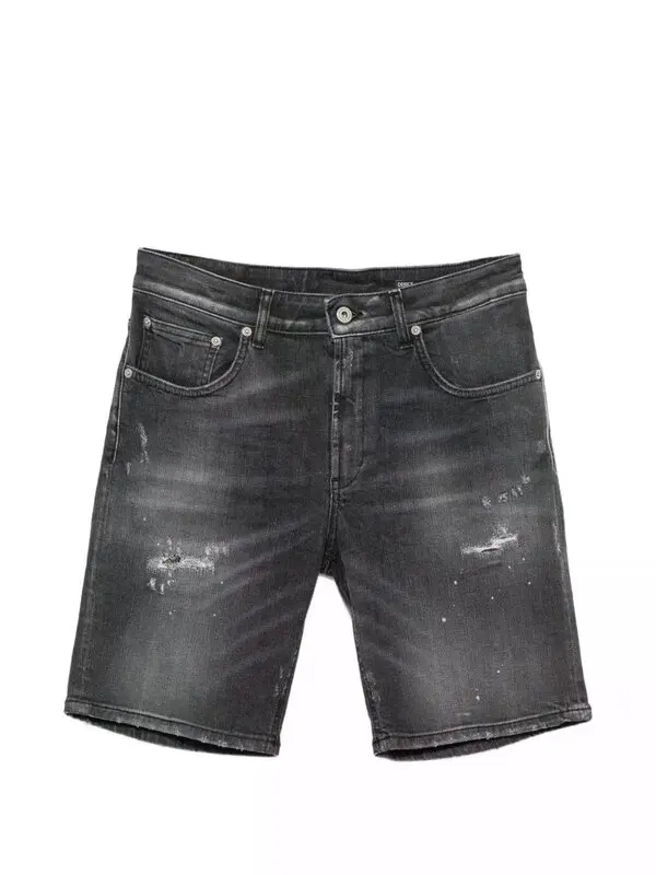 DONDUP Derick Distressed Paint-splatter Denim Shorts