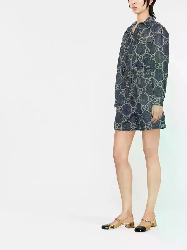 Gucci Jumbo Gg Denim Playsuit