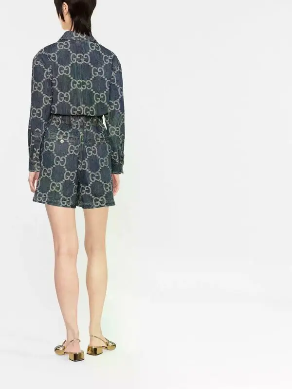 Gucci Jumbo Gg Denim Playsuit