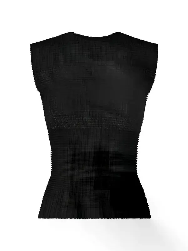 Issey Miyake Plissé Sleeveless Top - Black