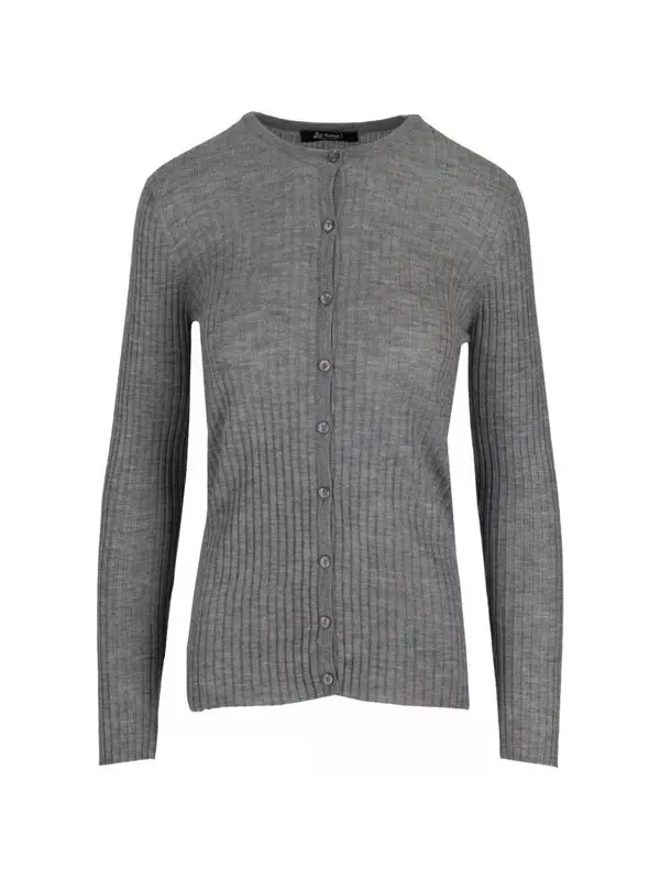 LA ROSE Ribbed-knit Cardigan