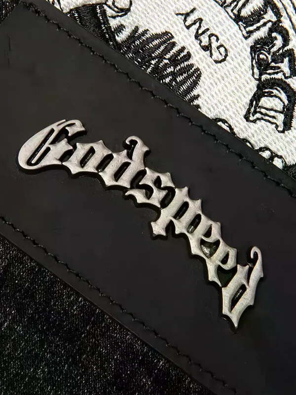GODSPEED Patchwork Denim Shorts - Black