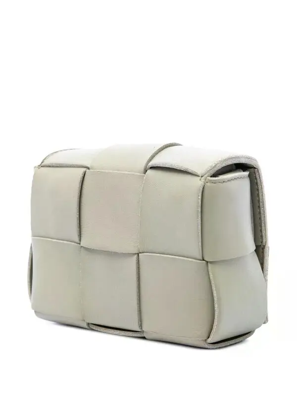 Bottega Veneta Candy Nappa Intrecciato Cassette Crossbody Bag - Grey