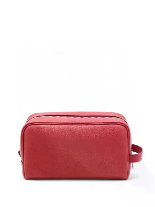 Fendi Leather Logo Travel Kit Pouch Clutch Bag