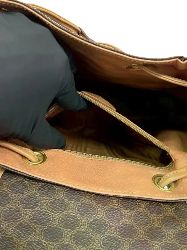 Celine Macadam Coated Canvas Drawstring Backpack