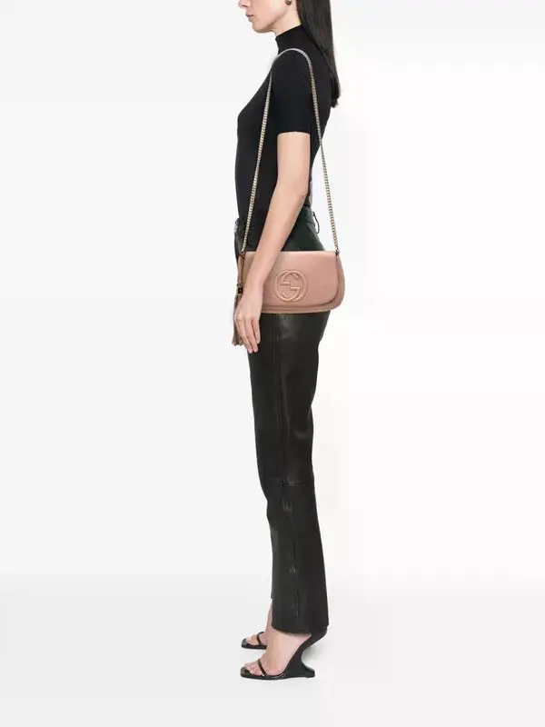 Gucci Soho Chain Flap Crossbody Bag - Brown