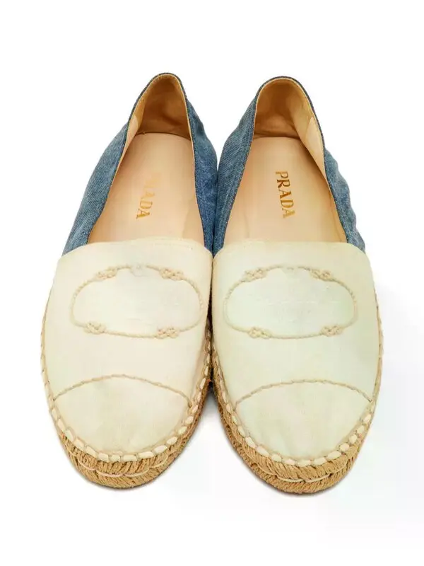Prada Embroidered Ballet Flats