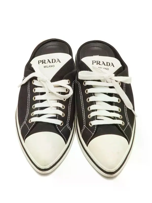Prada Pointed-toe Lace-up Mules