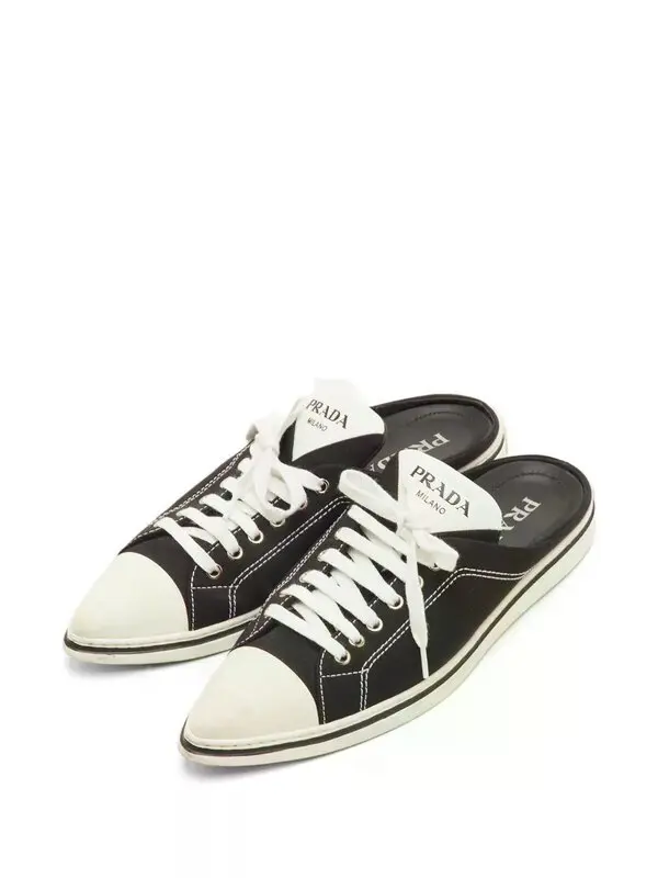 Prada Pointed-toe Lace-up Mules