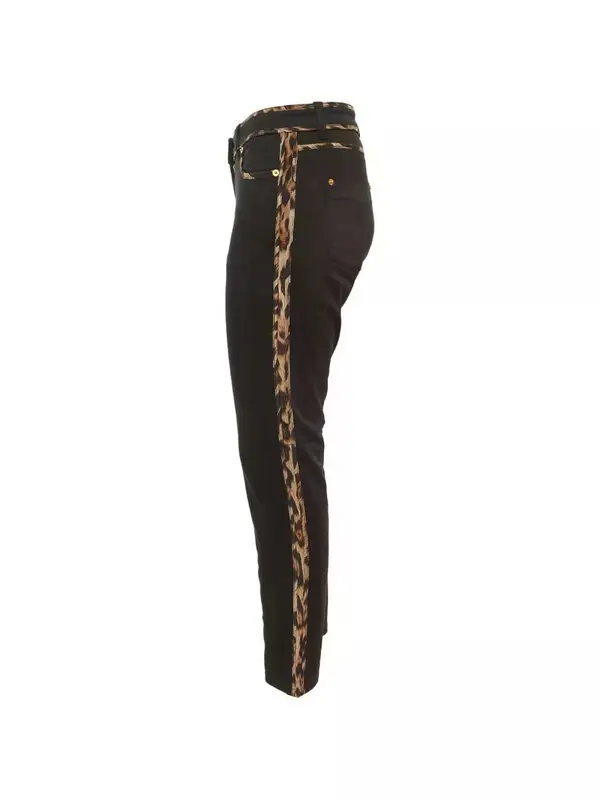 Roberto Cavalli Leopard-print Trim Slim-fit Trousers