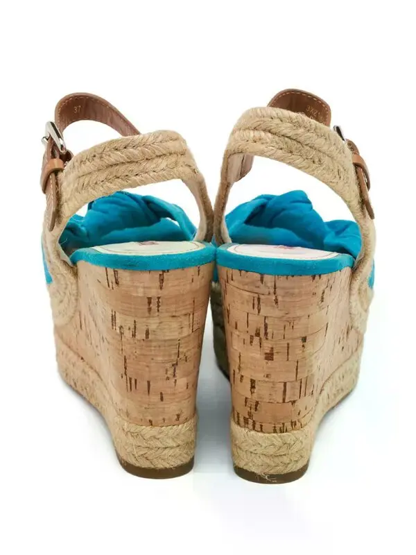 Prada Knot-detail Wedge Sandals