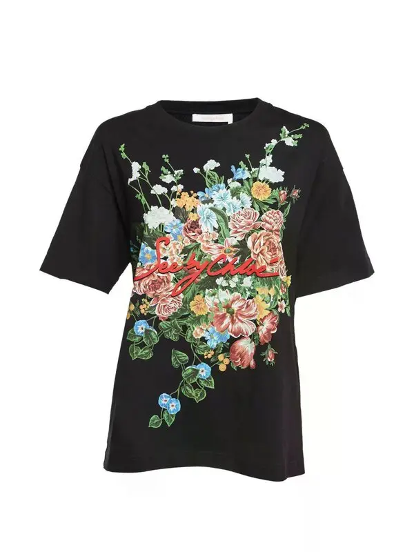 See By Chloé Floral-print V-neck T-shirt