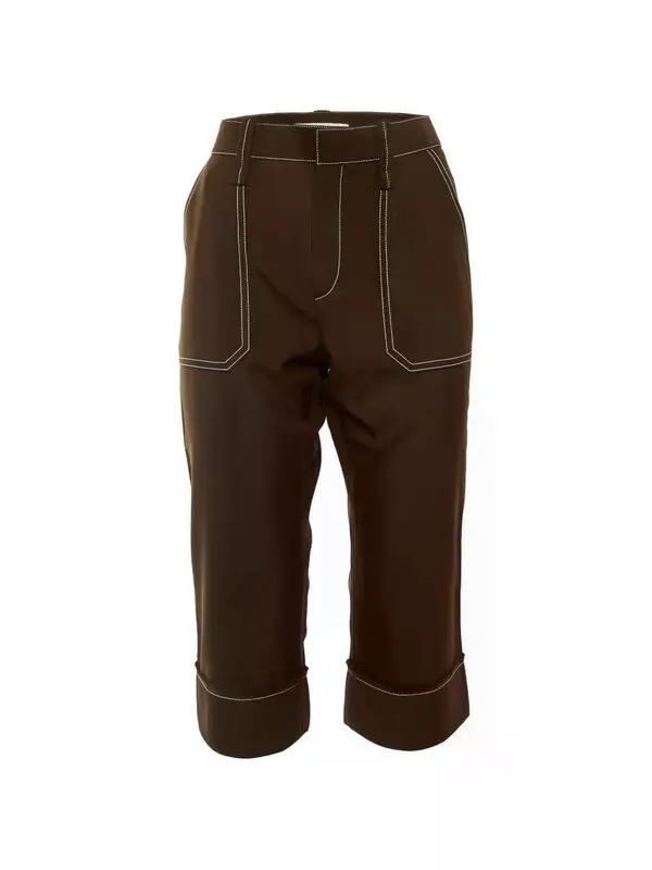 Chloé Cropped Trousers With Contrast Stitching