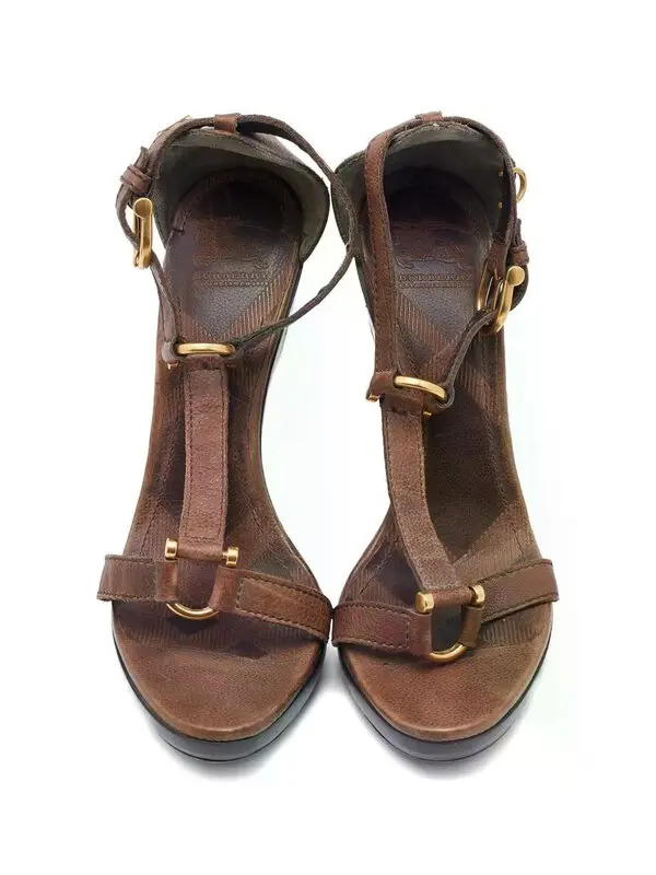 Burberry T-bar Ankle Strap Sandals