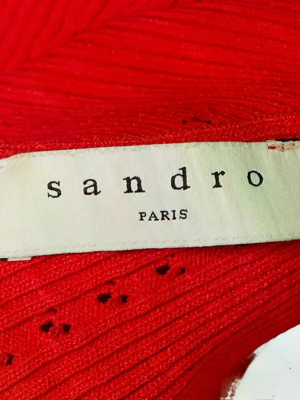Sandro Cold-shoulder Ribbed Knit V-neck Top