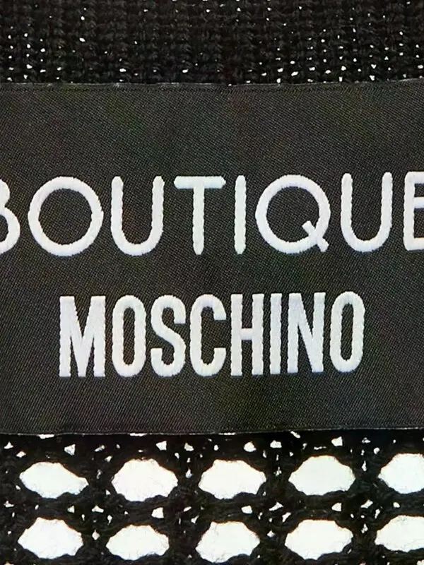 Moschino Open-knit Floral Appliqué Cardigan