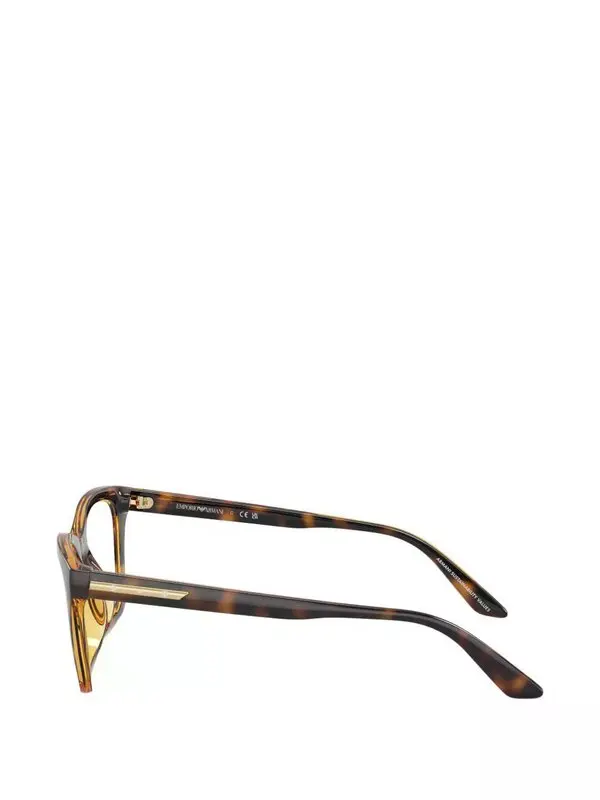 Emporio Armani Tortoiseshell-effect Rectangle-frame Sunglasses