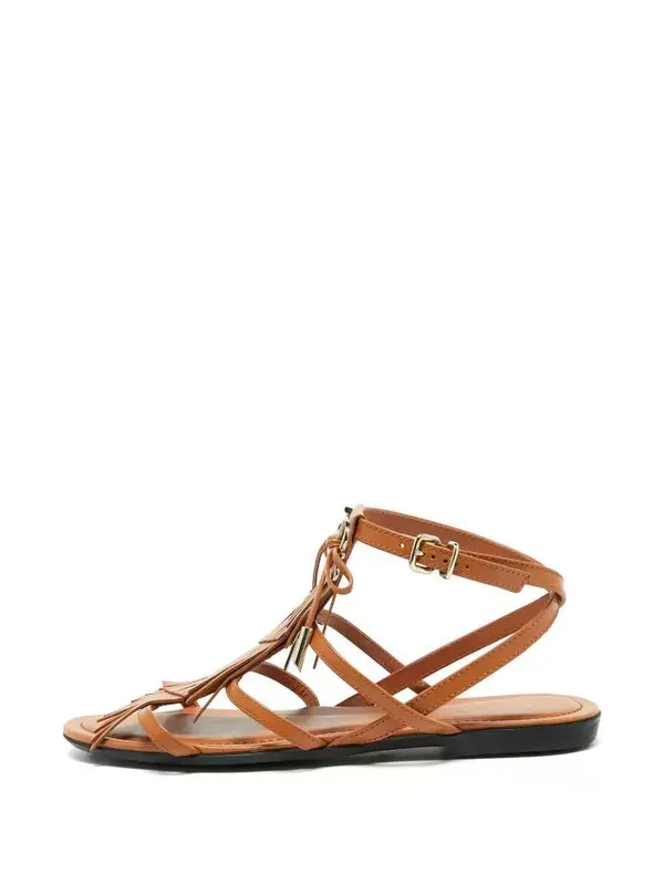 TOD'S Fringed Logo Sandals