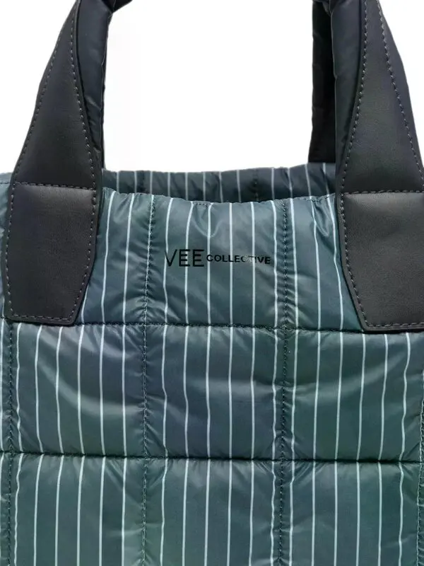 VEECOLLECTIVE Porter Pinstripe Quilted Tote Bag - Blue