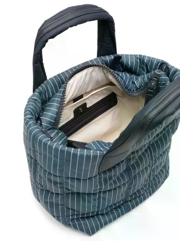 VEECOLLECTIVE Porter Pinstripe Quilted Tote Bag - Blue