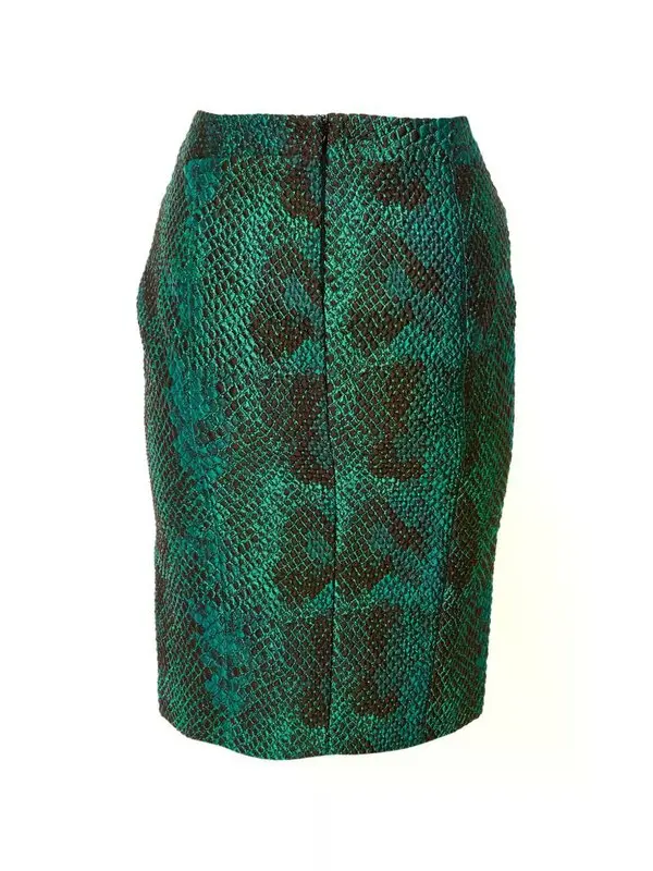 Versace Textured Snakeskin-effect Skirt