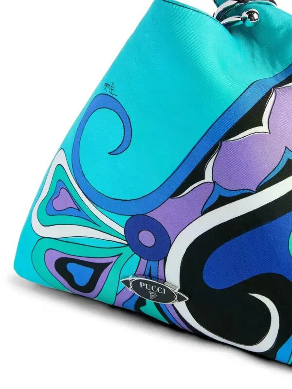 Emilio Pucci Orchidee Print Tote Bag - Blue