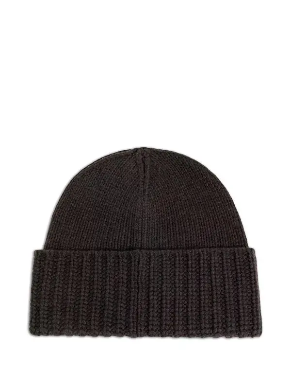 Dsquared2 Ribbed Knit Beanie With Logo Plaque