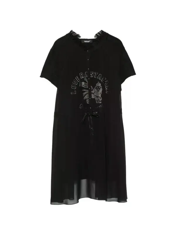Undercover Graphic Print Ruffled Mini Dress