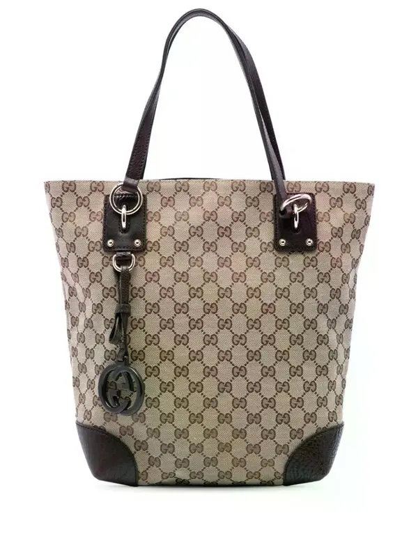 Gucci Gg Canvas Gg Charm Tote Bag