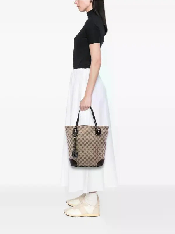 Gucci Gg Canvas Gg Charm Tote Bag