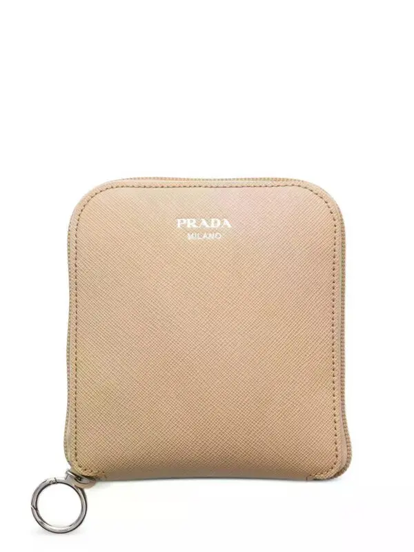 Prada Saffiano Leather Pendant Re-nylon Tote Bag - Neutrals