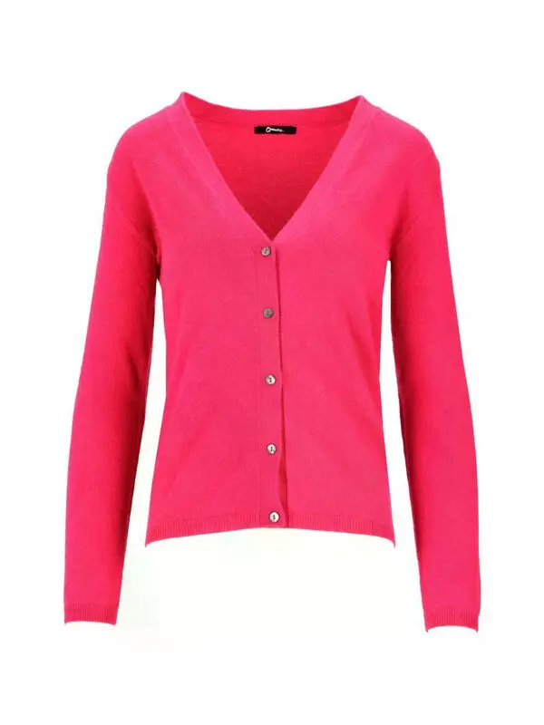 LA ROSE V-neck Button-up Cardigan