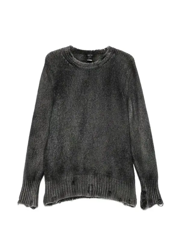 Avant Toi Distressed Spray-effect Sweater
