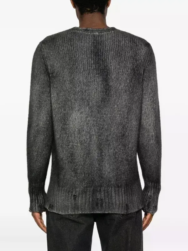 Avant Toi Distressed Spray-effect Sweater