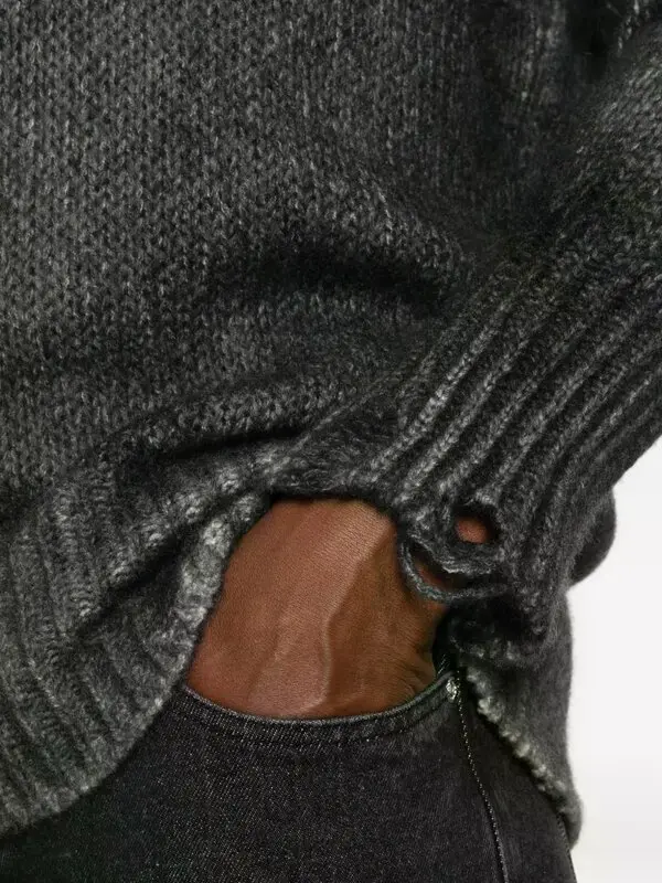 Avant Toi Distressed Spray-effect Sweater