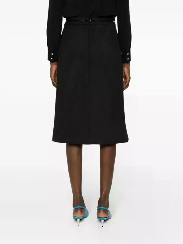 Gucci Horsebit Chain Striped Wool Skirt