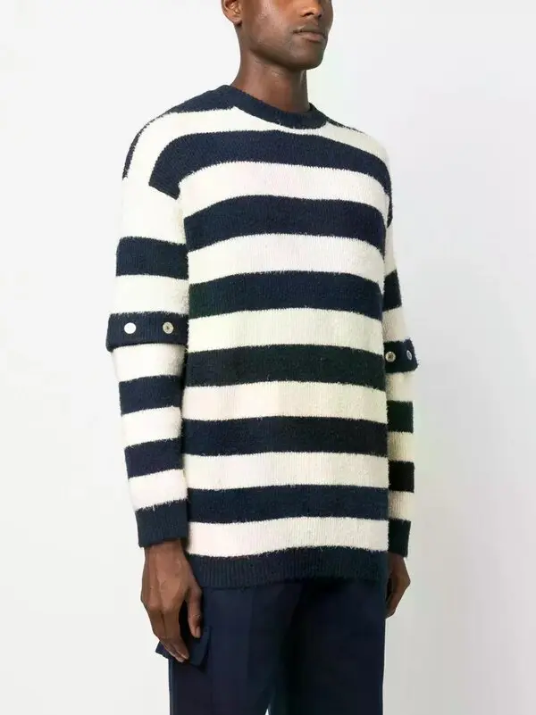 Gucci Striped Crew Neck Brushed Jumper