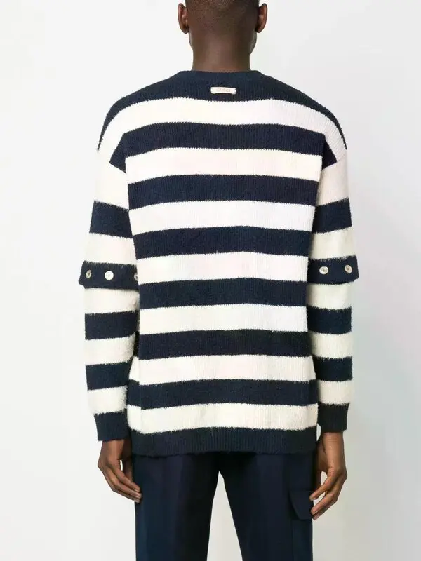 Gucci Striped Crew Neck Brushed Jumper