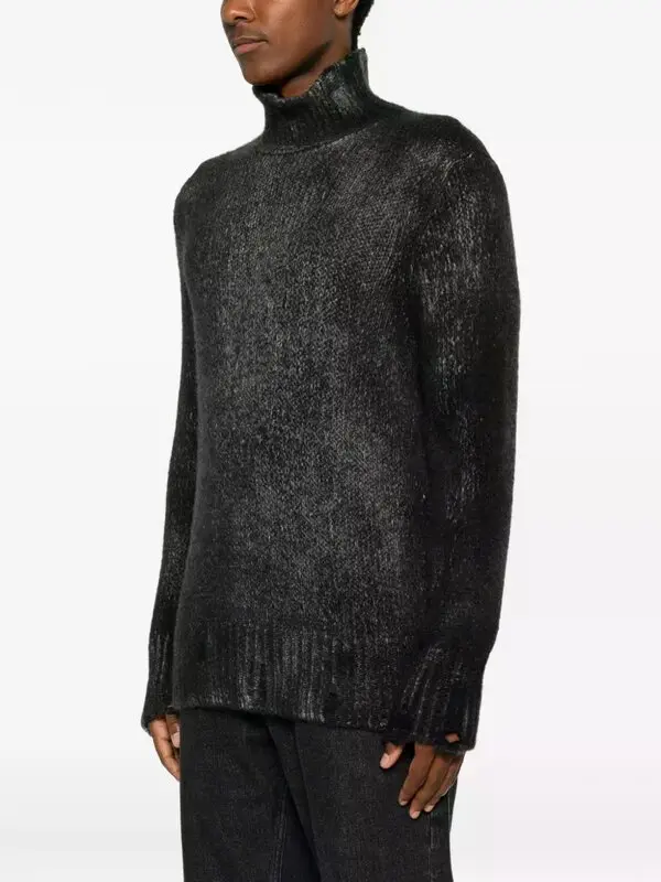 Avant Toi Distressed Roll-neck Sweater